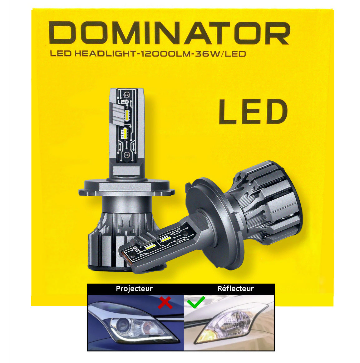 "DOMINATOR Édition Spéciale", 12000 lumens/paire. Allume à partir de 5 ...